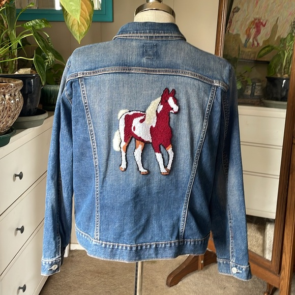 GAP | Jackets & Coats | Vintage Jean Jacket With Shetland Pony Xxl ...
